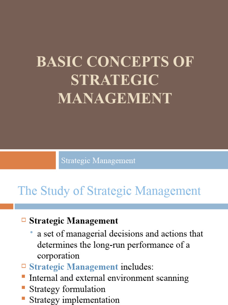 Basic Concepts of Strategic Mgt | Download Free PDF | Strategic ...