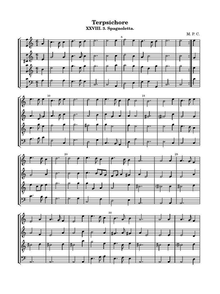 Praetorius - Terpsichore XXVIII 3 | PDF