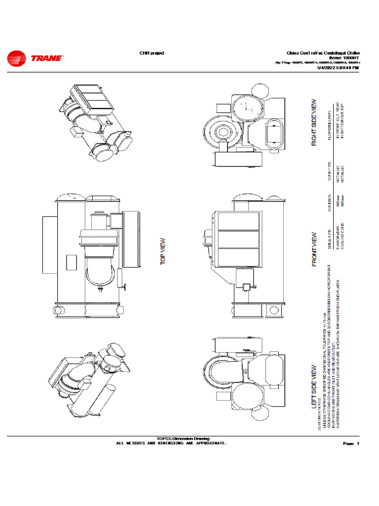 Chiller Dimension Drawings | PDF