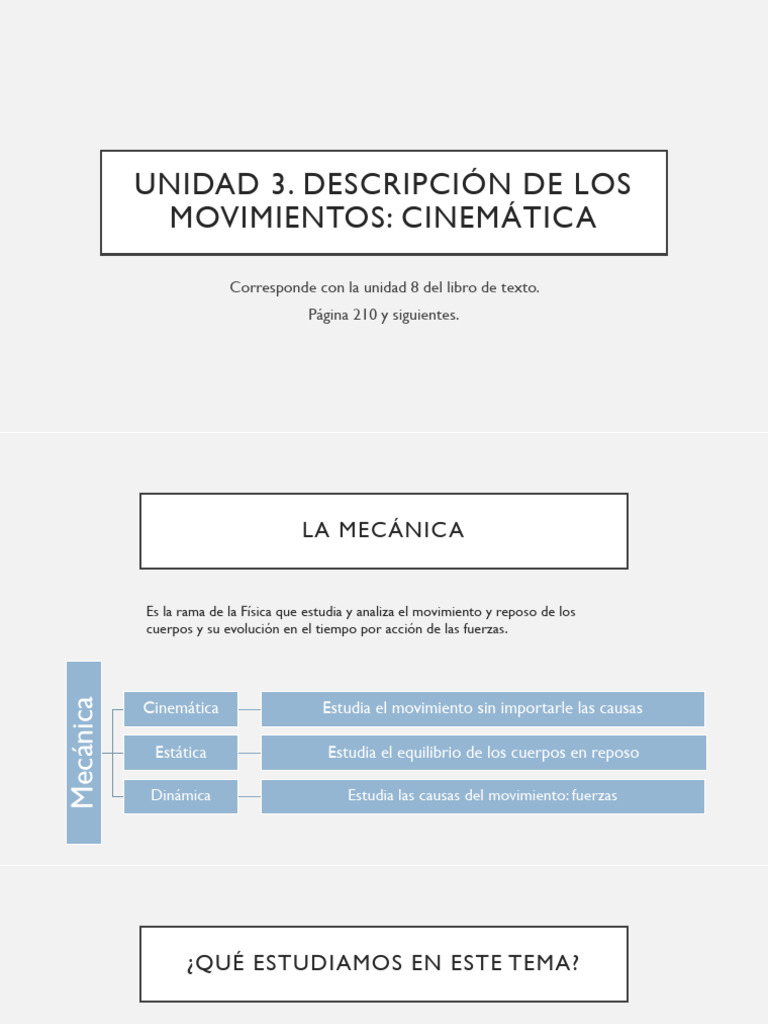 03 Descripción de Los Movimientos. Cinemática | Descargar gratis PDF | Velocidad | Vector Euclidiano