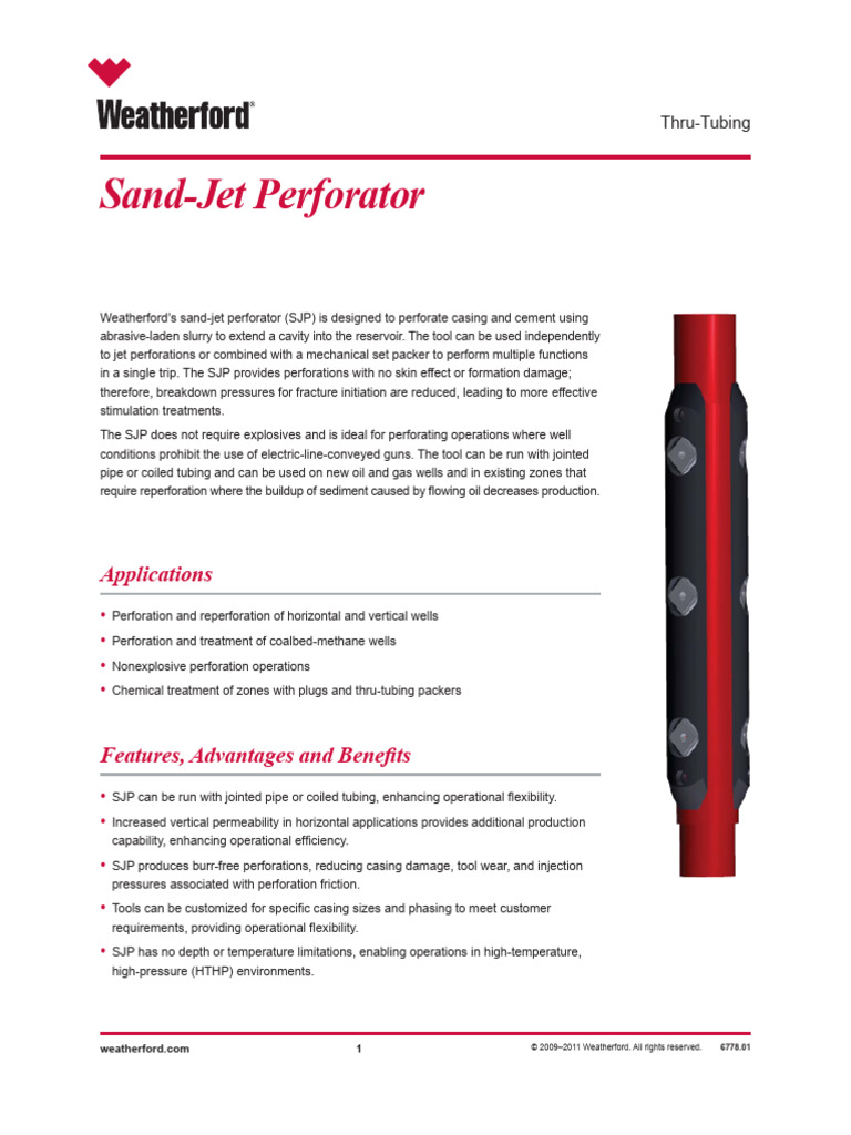 sand-jet-perforator | PDF | Casing (Borehole) | Pipe (Fluid Conveyance)