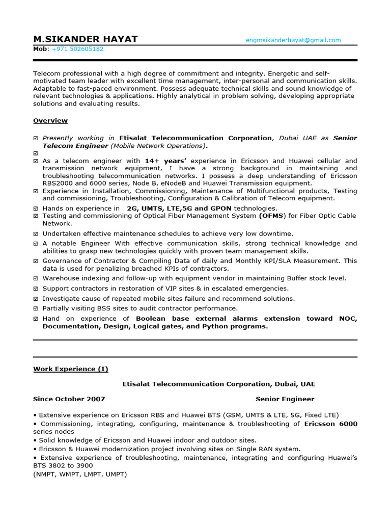 How To Make Telecom CV 11.07.2023 | PDF | Telecommunications ...