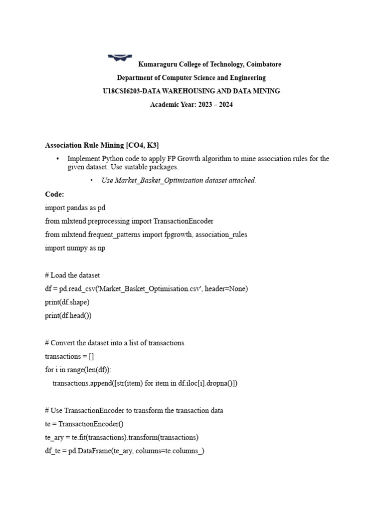 Lab3 Data Mining | PDF