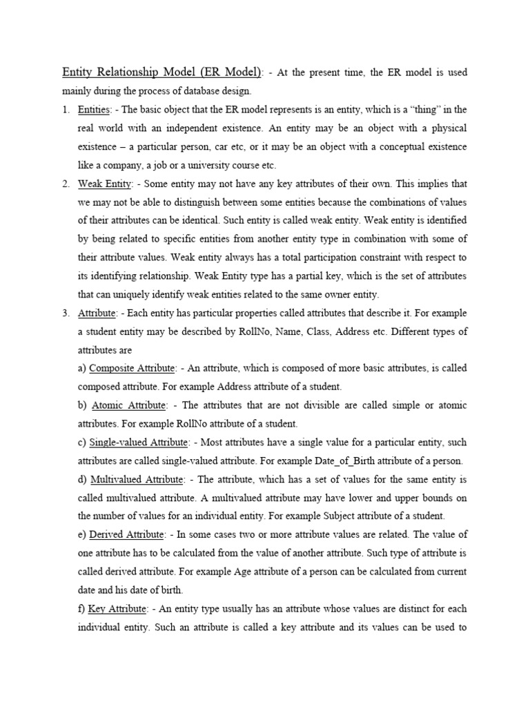 Entity Relationship Model | PDF | Conceptual Model | Existence