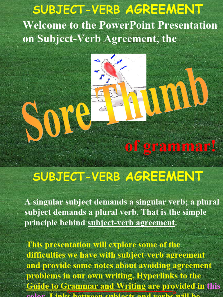 Subject/Verb Agreement | PDF | Grammatical Number | Verb