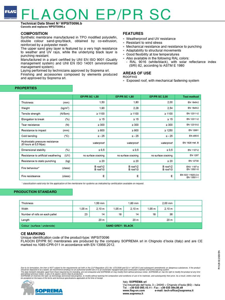 Flagon EP/PR SC Technical Data Sheet | PDF | Materials | Building ...