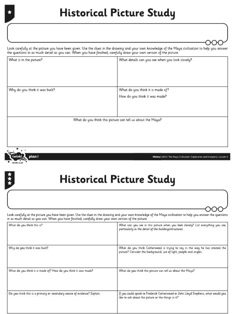 Activity Sheet Historical Picture Study | PDF