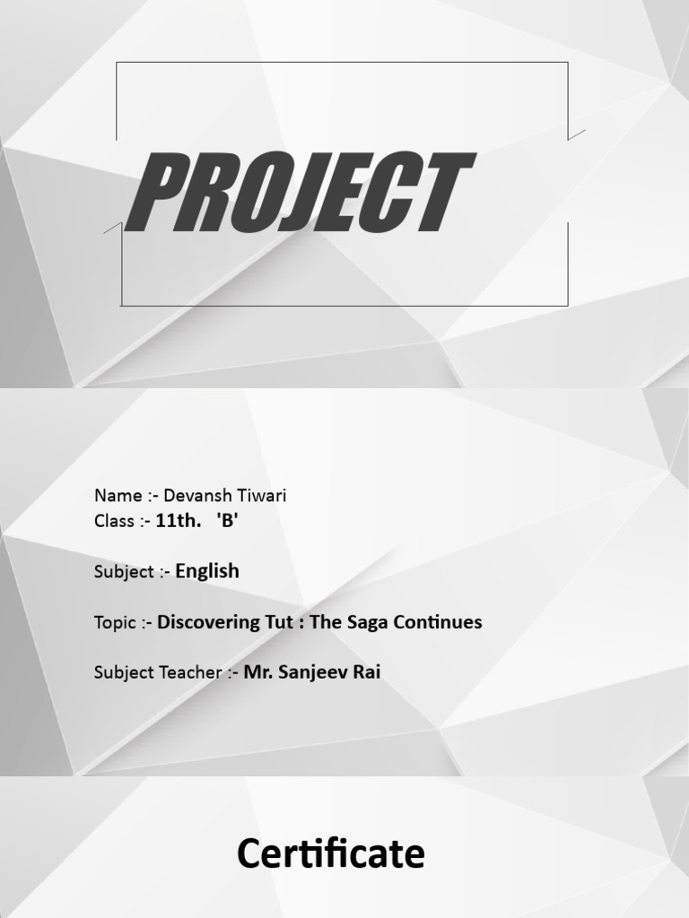 Project Discovering Tut-1 | PDF | Tutankhamun | Ancient Egypt