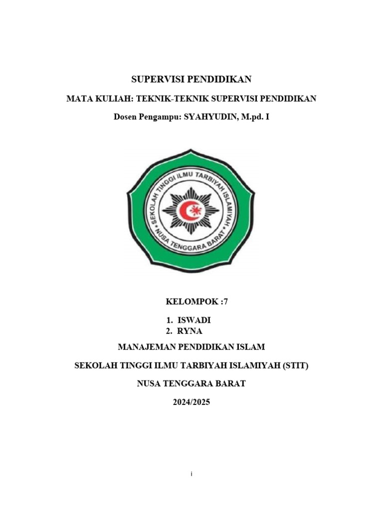 Teknik Tenik Supervisi Pendidikan | PDF | Bisnis | Pengembangan Diri