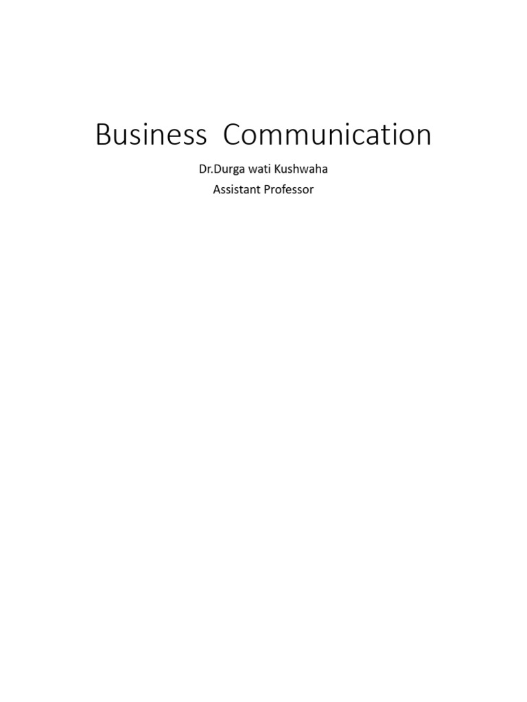 Business communication unit 1 | Download Free PDF | Communication | Information