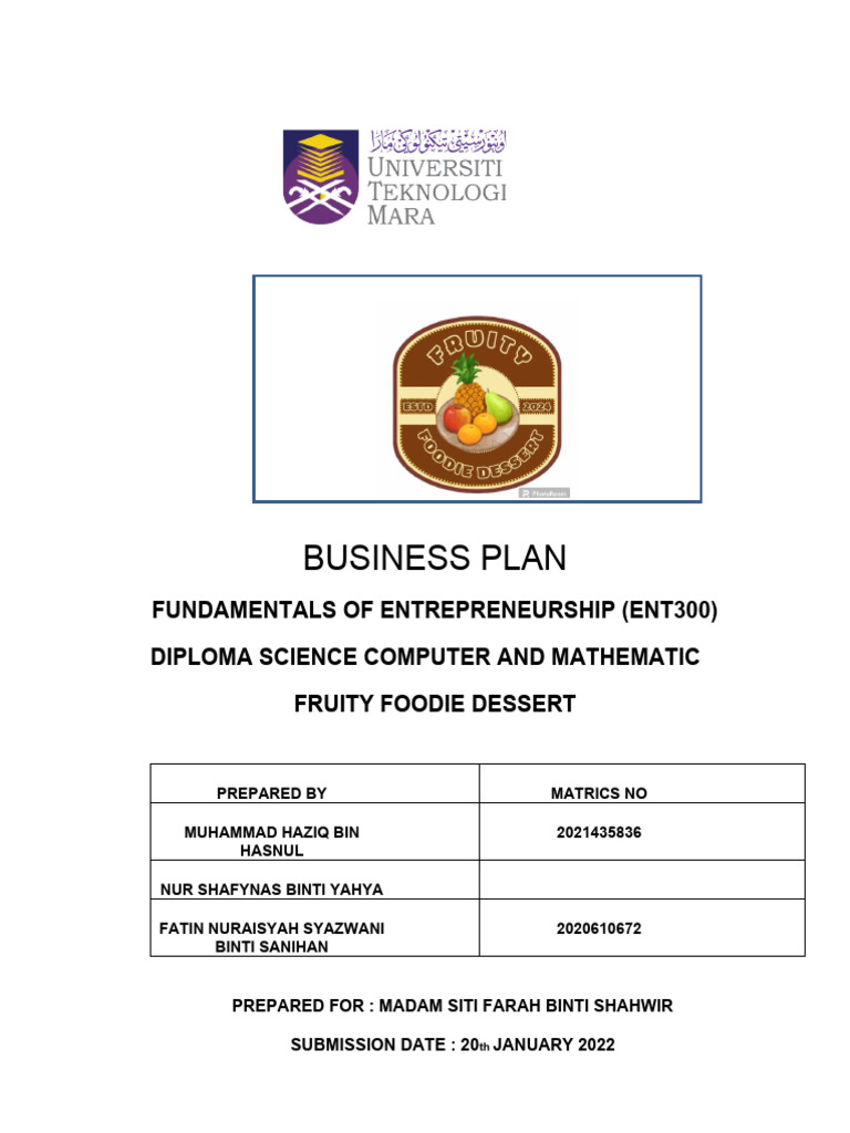 ENT300 BUSINESS PLAN REPORT | PDF | Employee Benefits | Employment