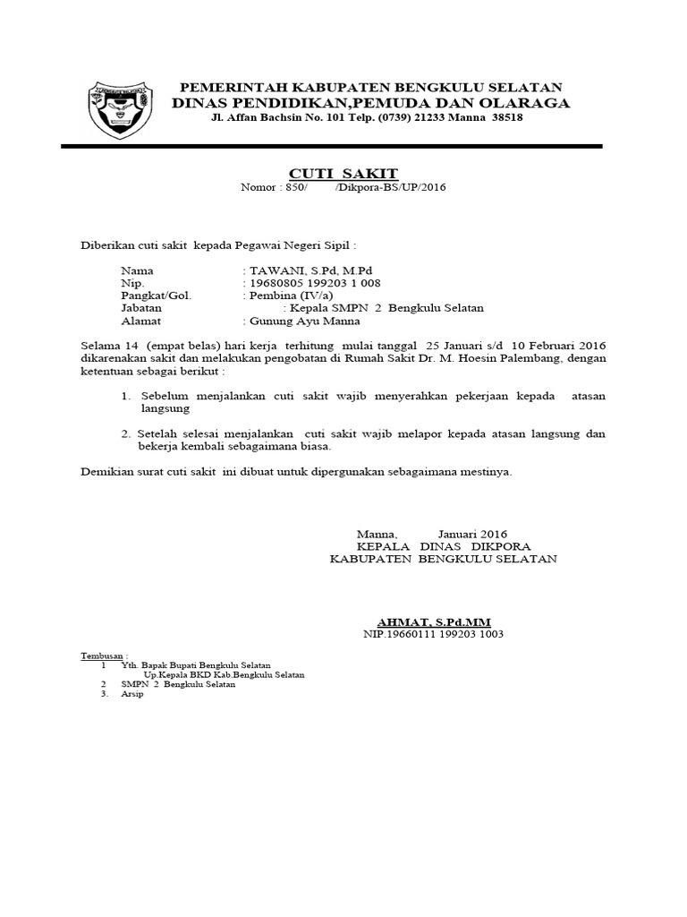 Cuti Sakit | PDF