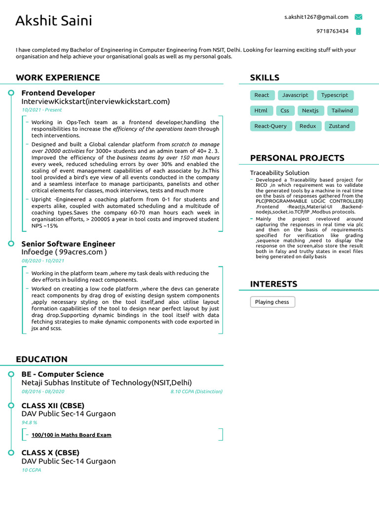 Akshit's Resume | PDF | Programmable Logic Controller | Computer Engineering