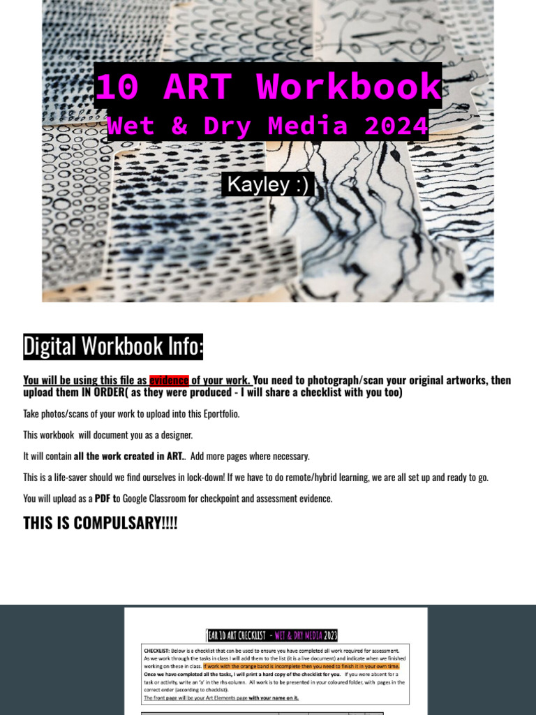 Kayley Vos - 10 ART Wet & Dry Media Workbook 2024 | PDF