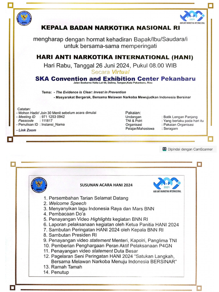 Undangan HANI Secara Virtual | PDF