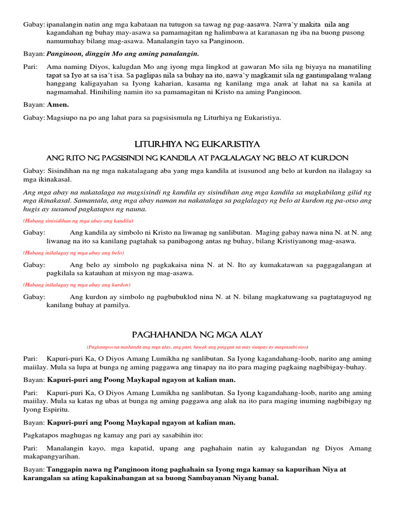 Misalette-Tagalog 6 - Liturhiya NG Eukaristiya | PDF