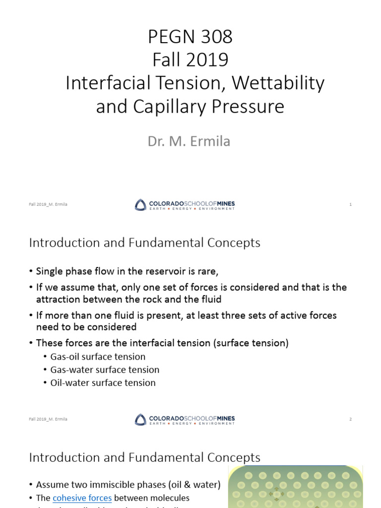 7 - Interfacial Tension - Wettability - Capillary Pressure | PDF ...