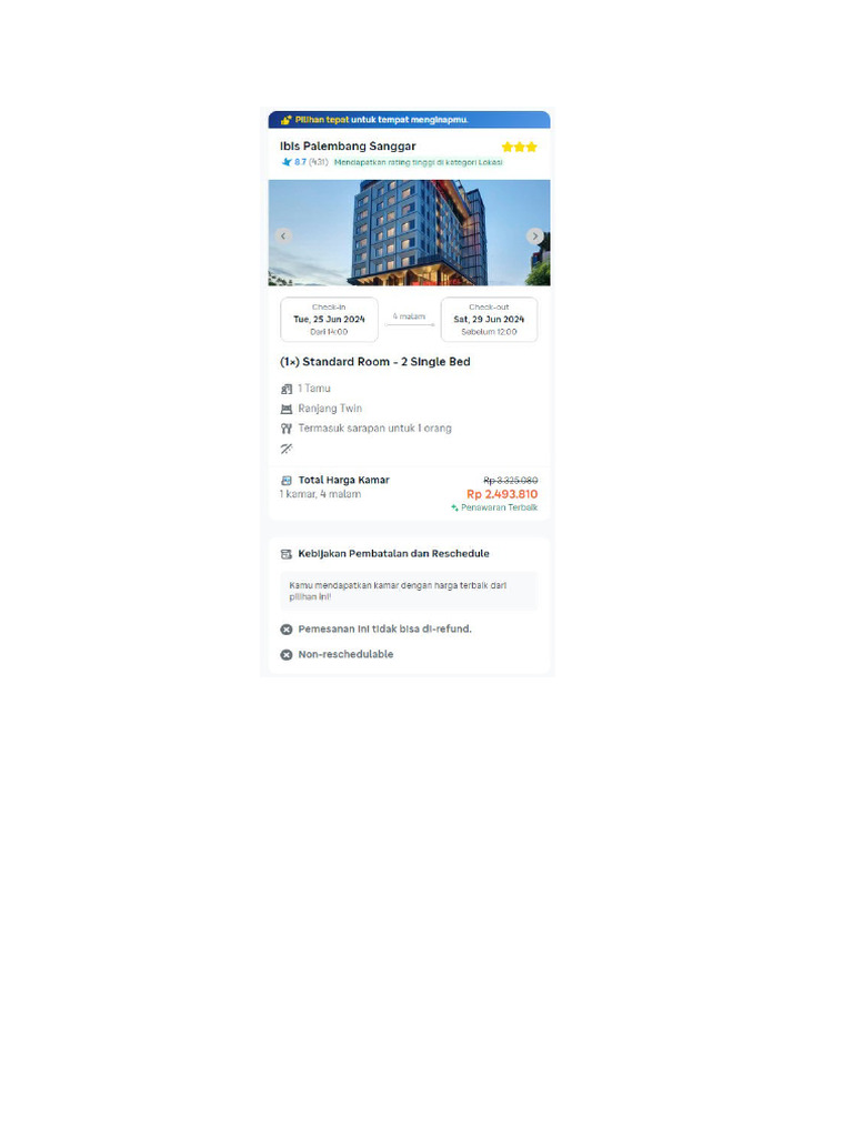 Harga Tiket Ibis | PDF