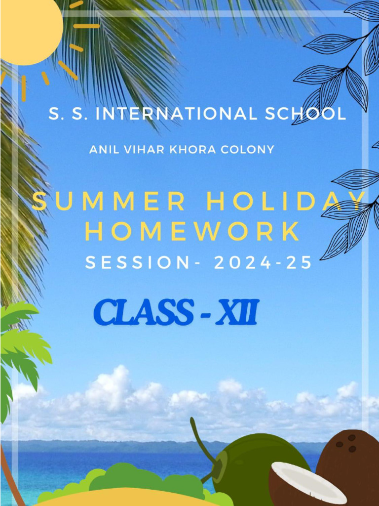 Holiday Homework Class XIIth (Science) PDF | PDF | Capacitance