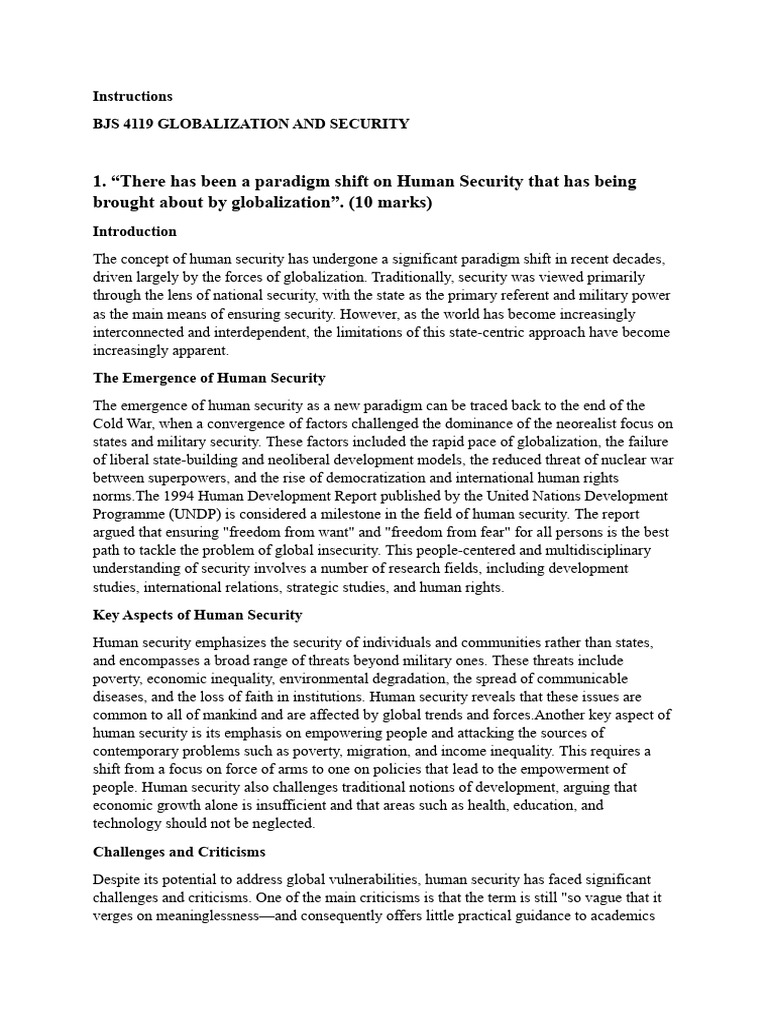 Human Security in Globalization Context | PDF | Transnational Organized ...