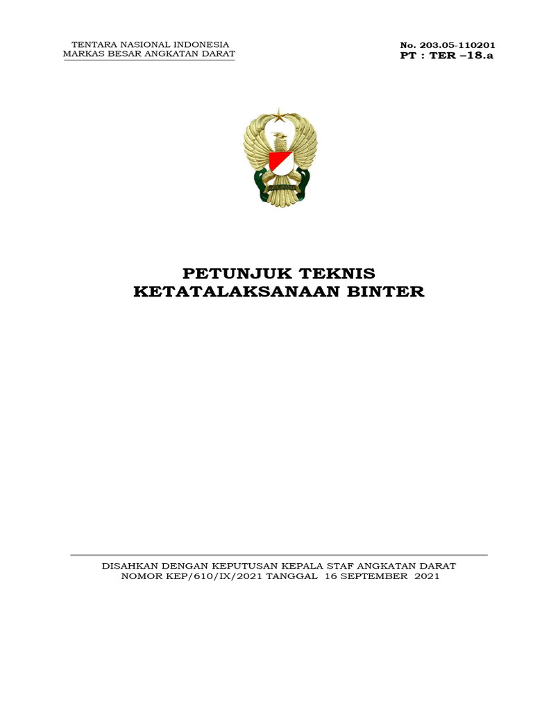 Petunjuk Teknis Binter TNI AD 2021 | PDF | Bisnis | Pengelolaan ...