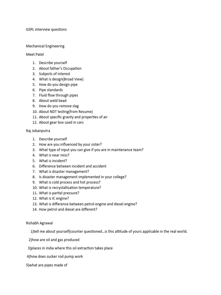 GSPL Questions | PDF