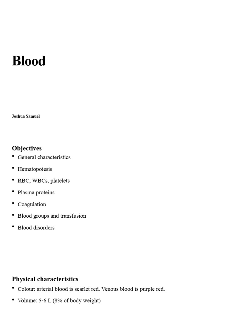 Blood Physiology | PDF | Blood Type | Coagulation