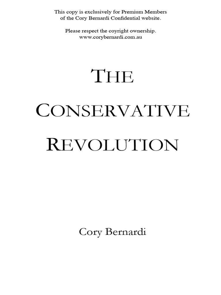 Cory Bernardi The Conservative Revolution Confidential Edition | PDF ...