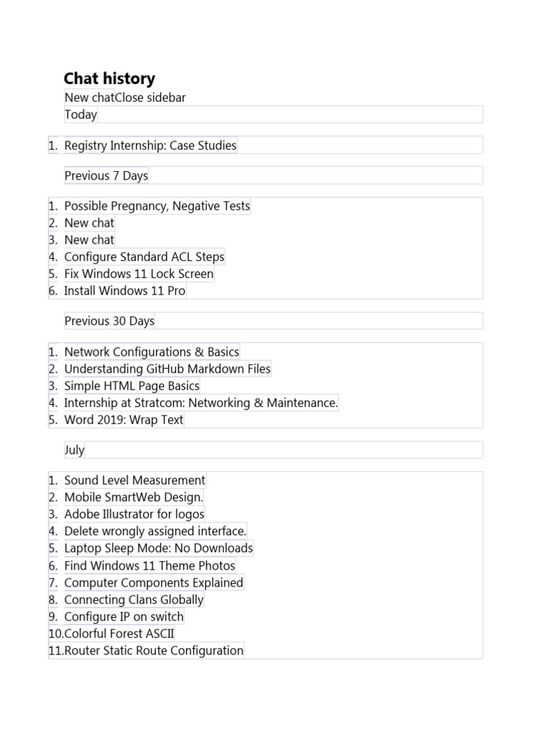 Chat History | PDF | Records Management | Regulatory Compliance