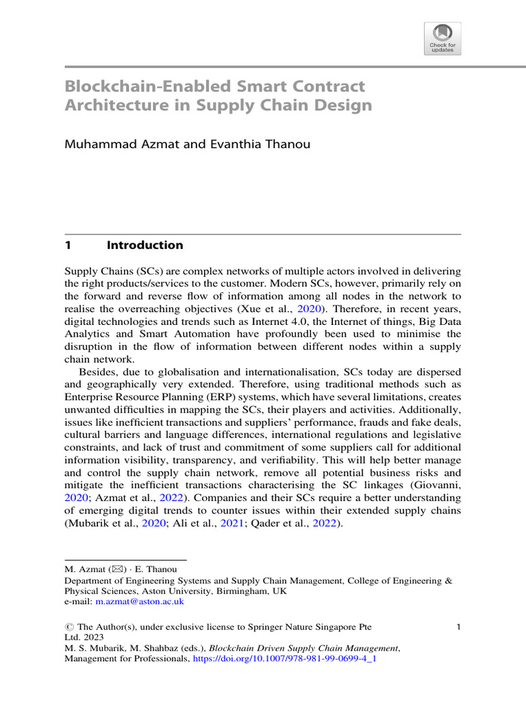Blockchain for Supply Chain Experts | PDF | Supply Chain | Cryptocurrency