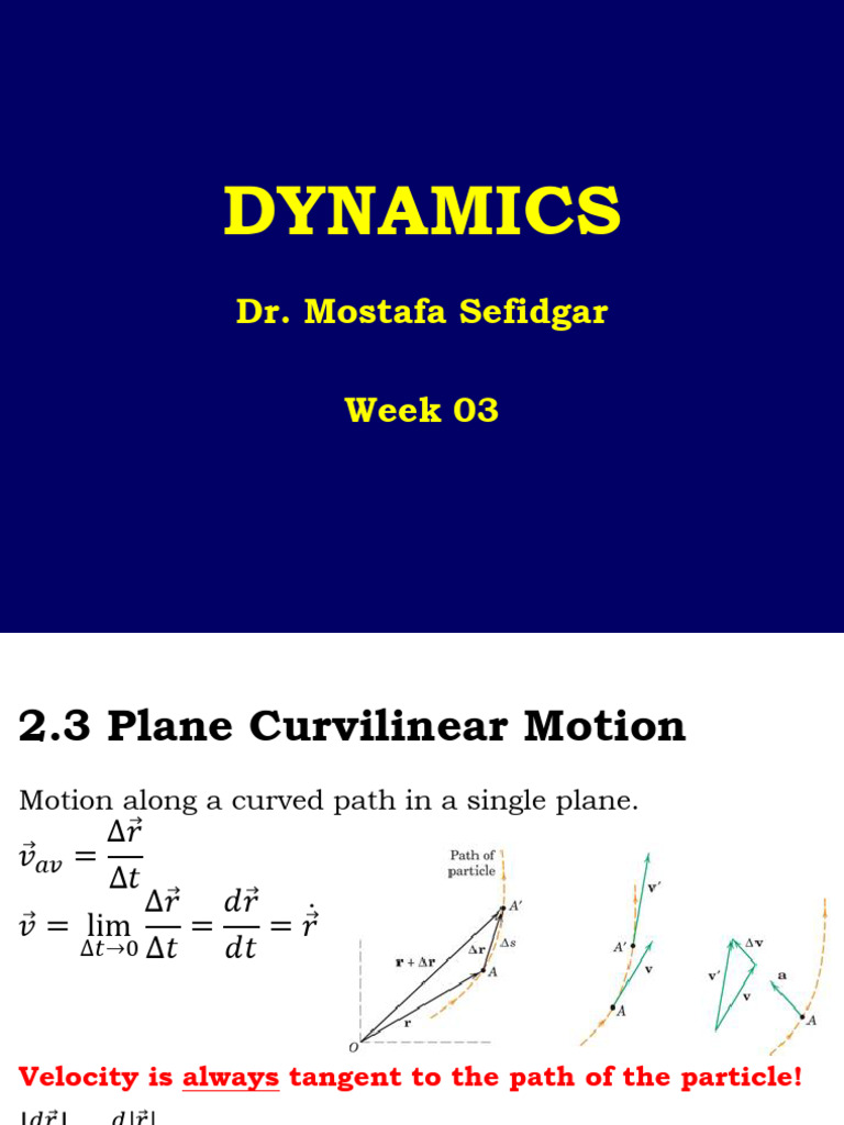 Week03 Dynamics | PDF | Acceleration | Mechanical Engineering