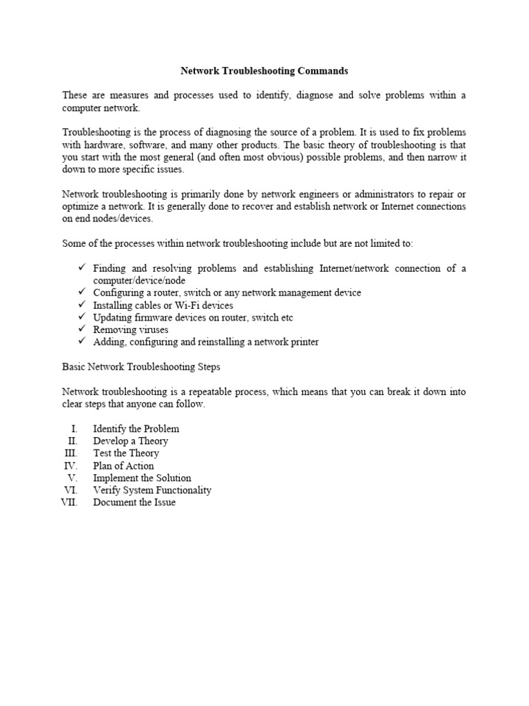 Network Troubleshooting Commands 2 Pdf Ip Address Domain Name System