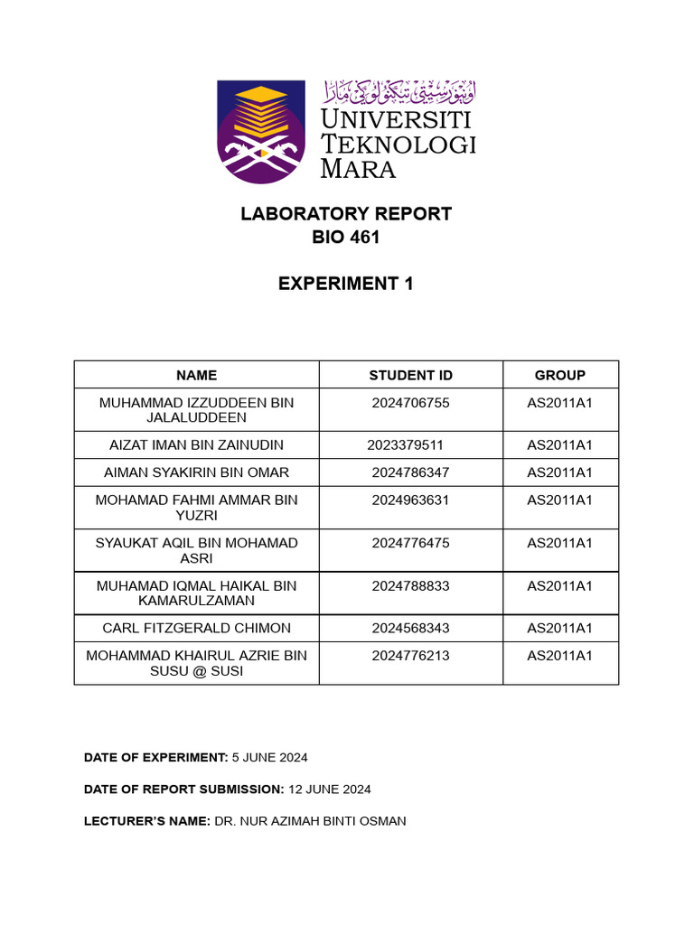BIO 461 Lab Report Practical 1 and 2 | PDF | Staining | Gram Positive Bacteria