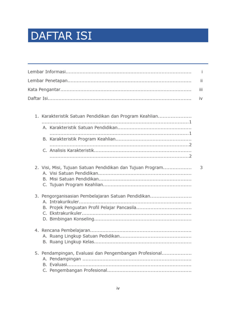 Daftar Isi Kosp 2024 | PDF