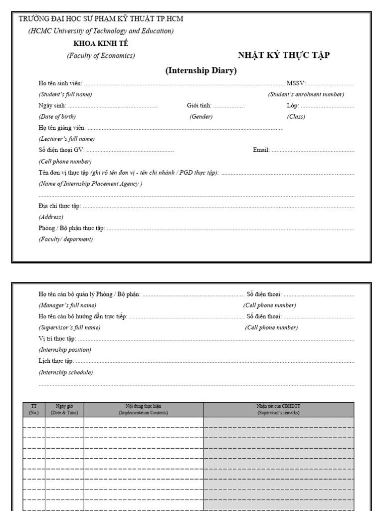 172 Nhat Ky Thuc Tap DVTT | PDF