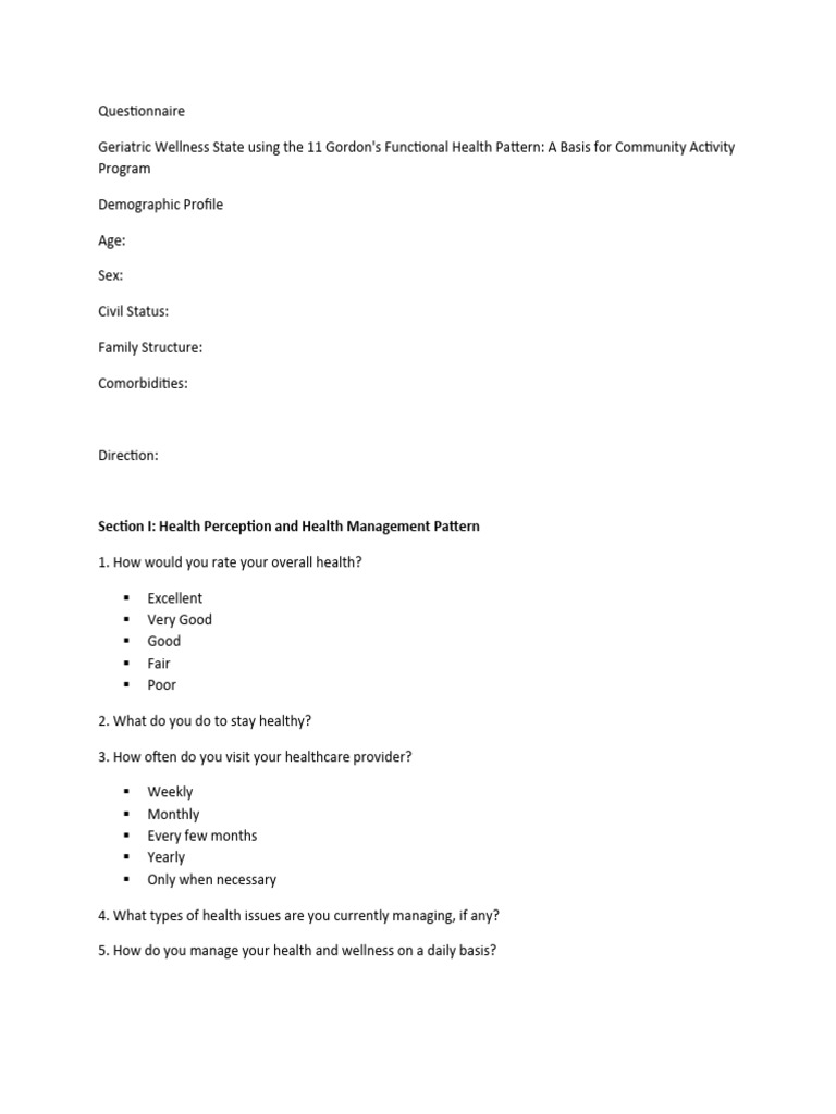 Questionnaire | PDF | Intimate Relationships | Stress (Biology)