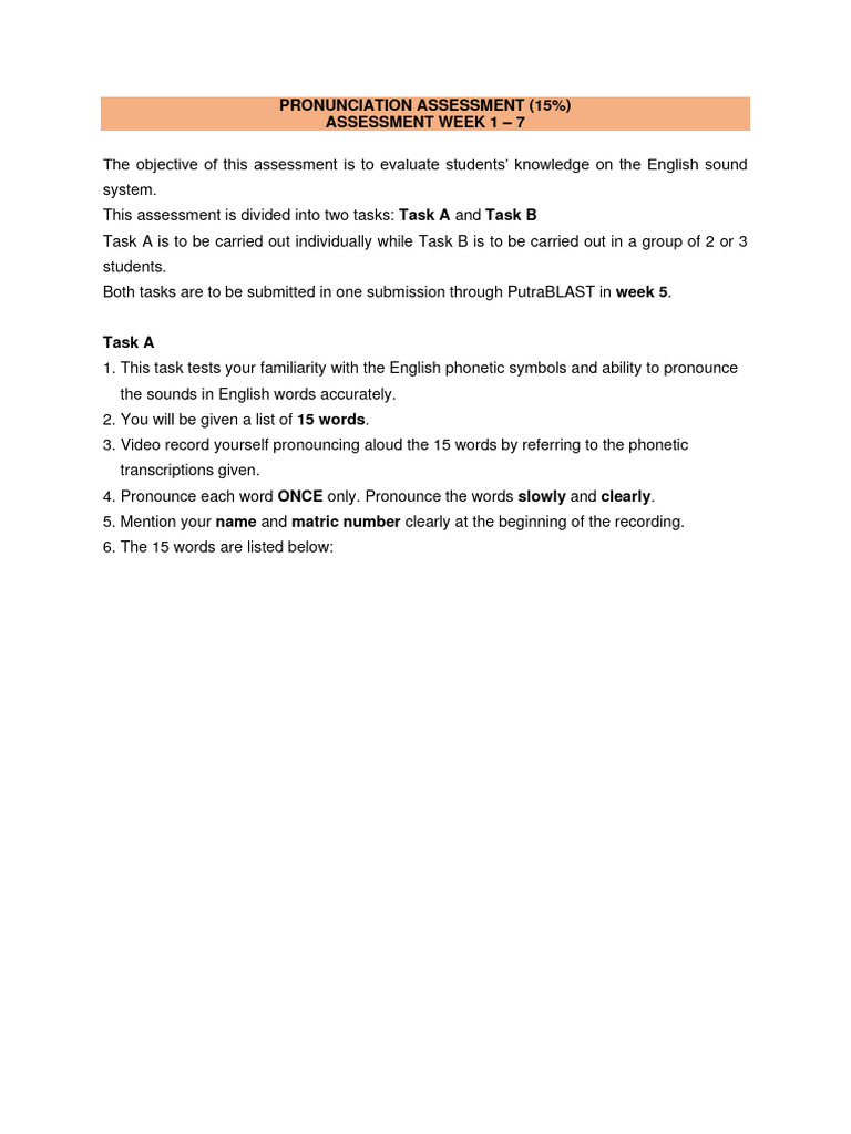 English Pronunciation Assessment Guide | PDF | Social Media | Popular ...