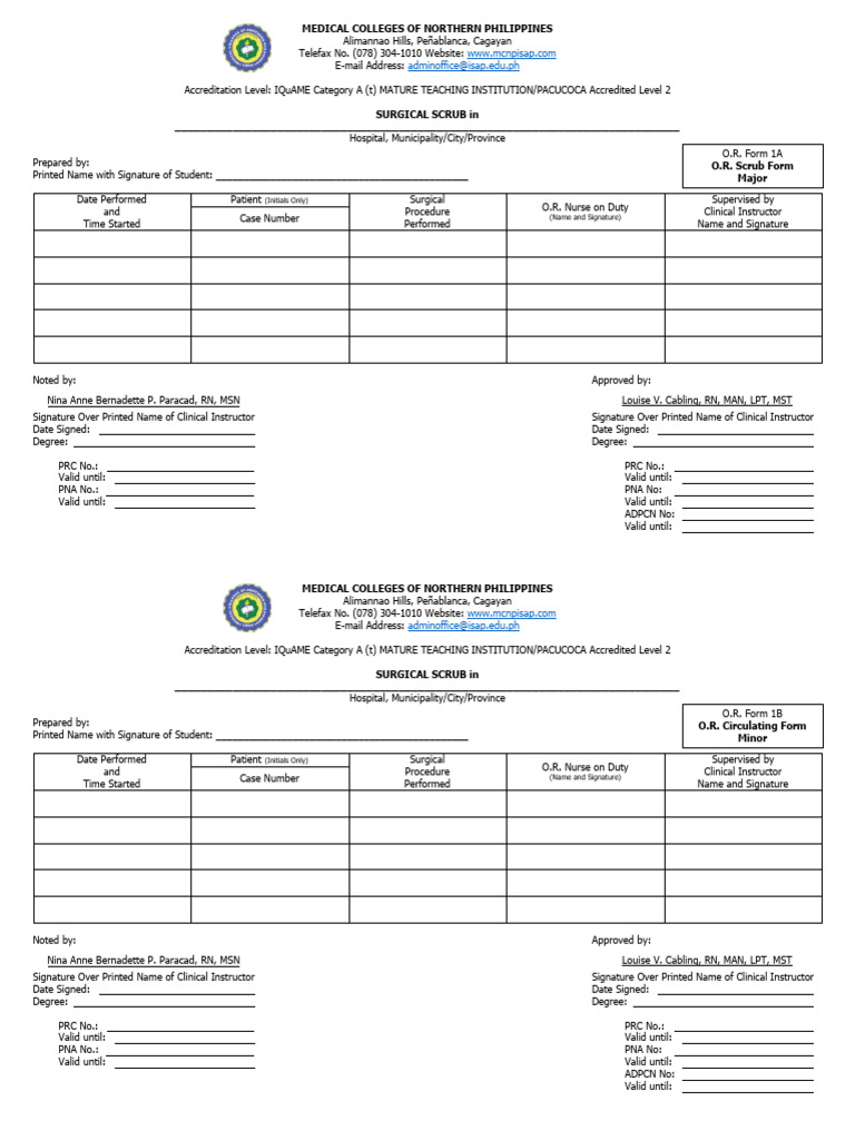 PRC Forms RLE Cases 1 | PDF | Nursing | Medicine