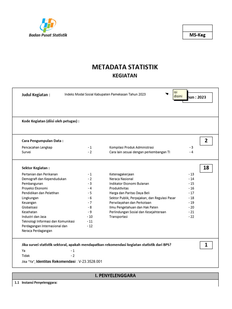 Indeks Modal Sosial Pamekasan 2023 | PDF