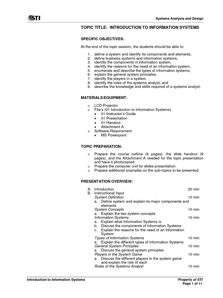 01 Instructor's Guide | Download Free PDF | System | Information System