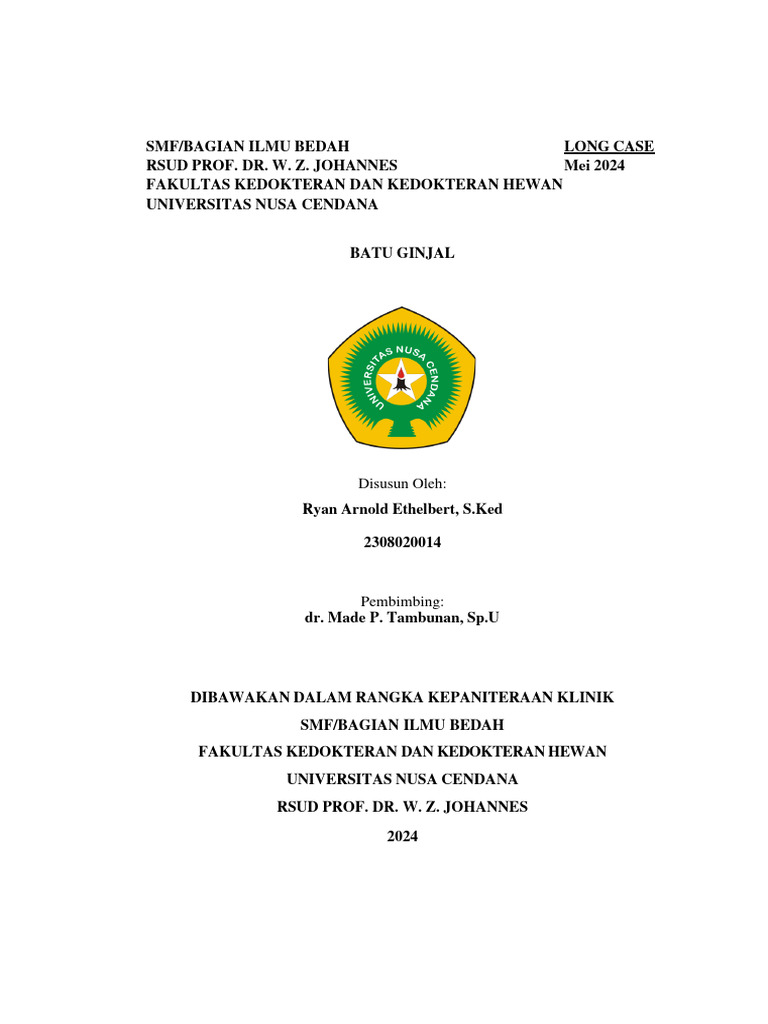 Penanganan Batu Ginjal: Kasus Ny. ADM | PDF