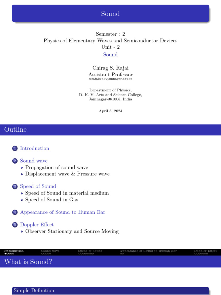 sound_handout | PDF | Sound | Waves