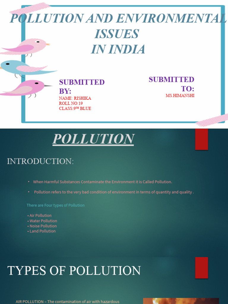 Pollution and Environmental Issues in India: Submitted BY: Submitted TO ...