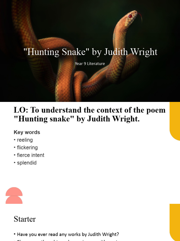 Hunting Snake by Judith Wright | PDF | Poetry | General Fiction