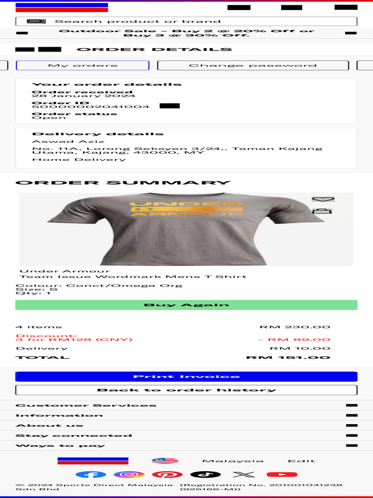 Order Details 50000002041004 Sports Direct MY | PDF | Business