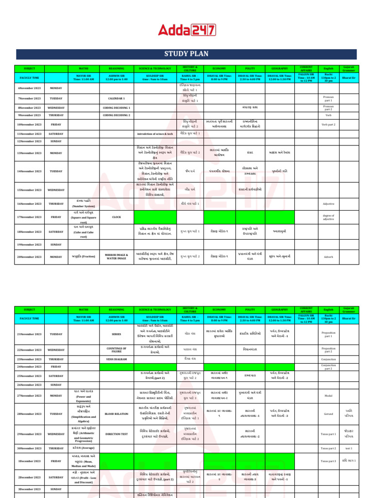 Study Plan | PDF