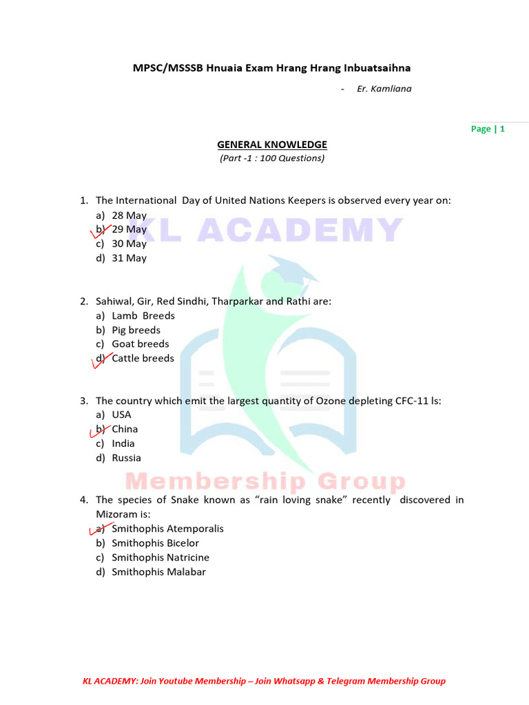 GK 1a Ticked | PDF | Agriculture | Intensive Farming