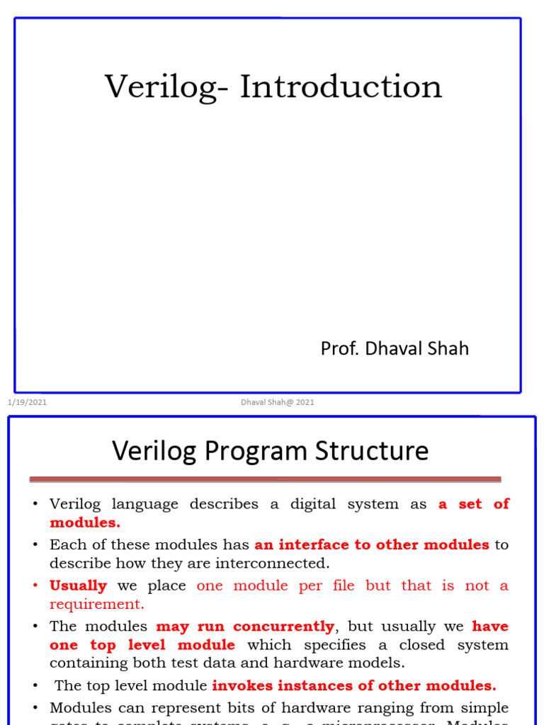 Introduction To Verilog Modelling Styles Pdf Parameter Computer Programming Data Type 6308