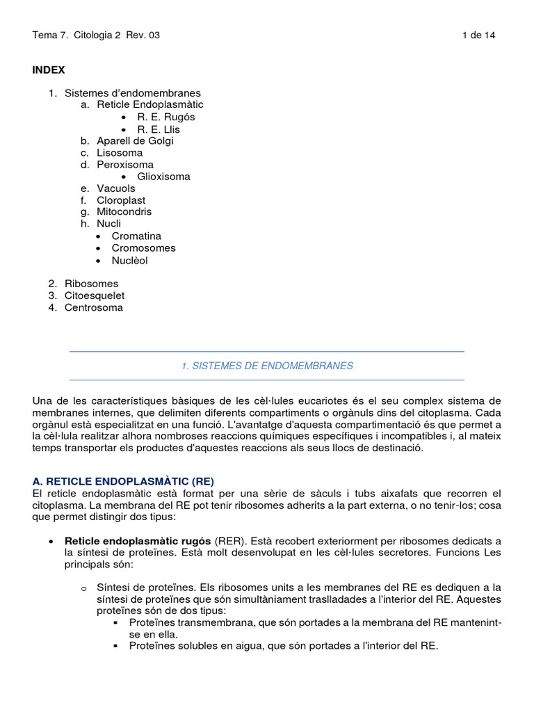 U7-2 Citologia UIB | PDF