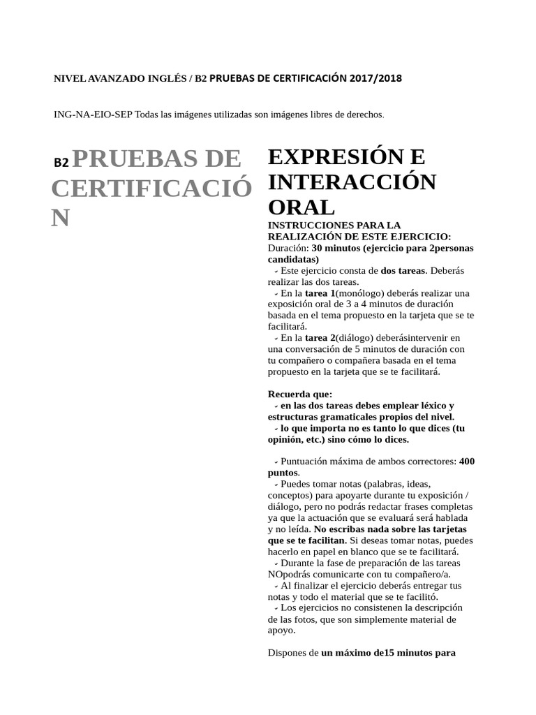 Document English Exam b2 Level | PDF